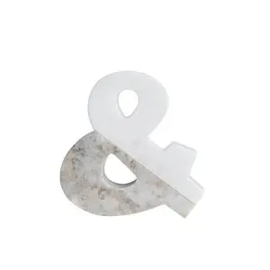 STORIED HOME Decorative Marble "&" Figurine - White