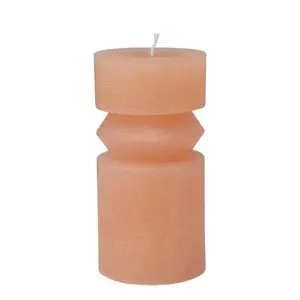 STORIED HOME Unscented Pillar Candle - Pink