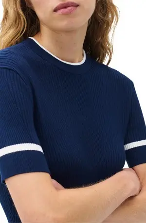 Rag & Bone Kassy Rib Short Sleeve Sweater