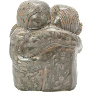 STORIED HOME Stoneware Hugging Figures - Brown