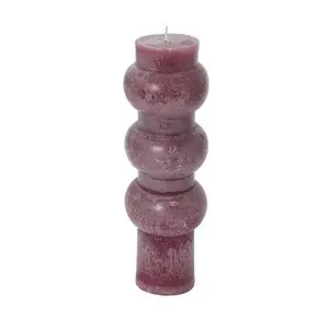 STORIED HOME Unscented Pillar Candle - Purple