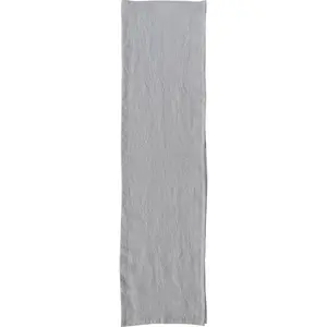 STORIED HOME Stonewashed Linen Table Runner For Kitchen Decorations - Ivory