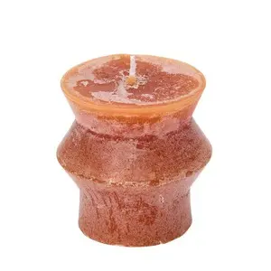 STORIED HOME Unscented Pillar Candle - Orange
