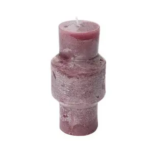 STORIED HOME Unscented Pillar Candle - Purple