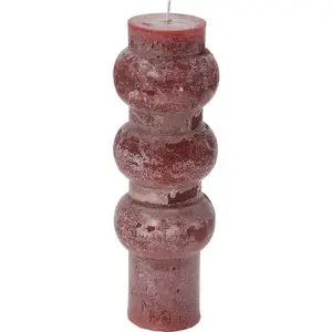 STORIED HOME Unscented Pillar Candle - Red