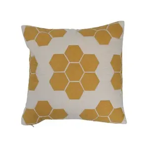 STORIED HOME Quilted Cotton Pillow - Yellow
