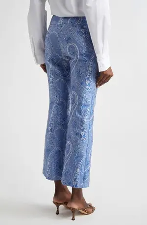 Etro Microcheck Embroidered Paisley Pants