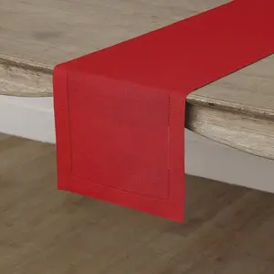 Solino Home Linen Table Runner For Dining Table Red