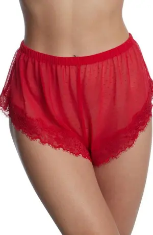 SKARLETT BLUE Entice Sheer Tap Pants - Bright Cherry