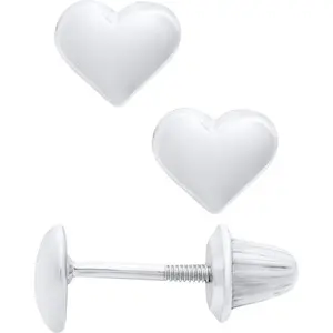 MIA BELLE GILRS Sterling Heart Stud Earrings - Silver