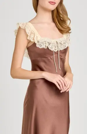 WAYF Ella Lace Trim Slipdress