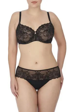 Natori Statement Lace Side Support Bra - Black/cafe