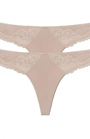 SKARLETT BLUE Minx Lace Thong 2-pack - Cashmere/blush