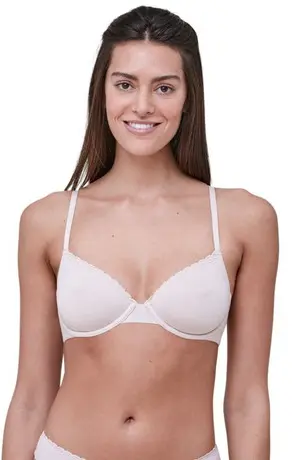 SKARLETT BLUE Adorned Cotton Underwire Bra - Cashmere