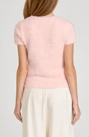 WAYF Hannah Short Sleeve Sweater - Tea Rose