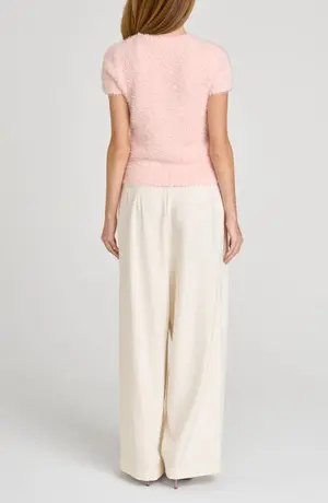 WAYF Hannah Short Sleeve Sweater - Tea Rose