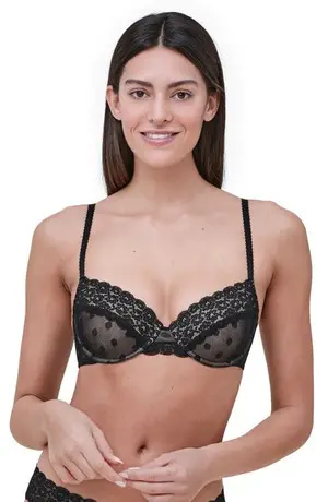SKARLETT BLUE Dare Demi T-shirt Bra - Black/nylon