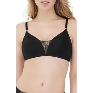 SKARLETT BLUE Entice Wireless Push-up Bra - Black/nylon