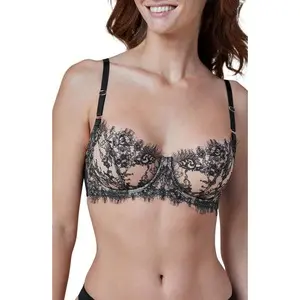 SKARLETT BLUE Entice Lace Balconette Underwire Bra - Black/midnight
