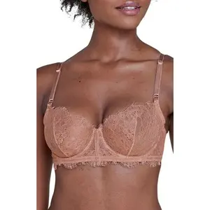 SKARLETT BLUE Entice Lace Balconette Underwire Bra - Gleam/terracotta