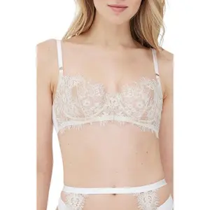 SKARLETT BLUE Entice Lace Balconette Underwire Bra - White/nylon