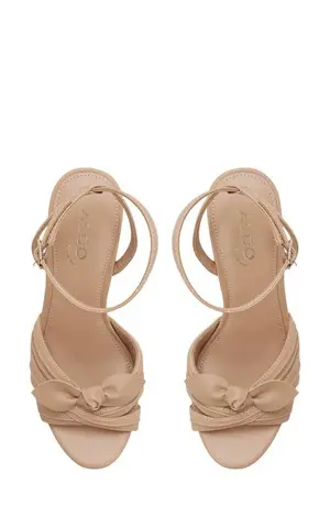 Aldo Ankle Strap Platform Wedge Sandal - Tan