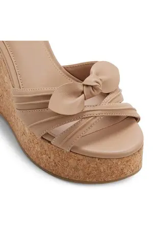Aldo Ankle Strap Platform Wedge Sandal - Tan