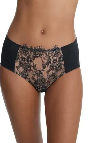 SKARLETT BLUE Entice Front Lace Brief - Black/nylon