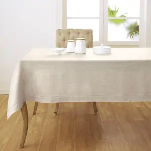 SOLINO HOME Linen Table Throwclassic Hemstitch - Light Natural