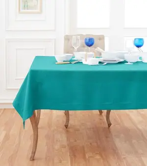SOLINO HOME Linen Table Throwclassic Hemstitch Teal