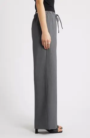 OPEN EDIT Icon Pull-on Wide Leg Pants - Grey Magnet