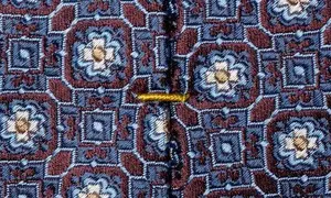 Eton Floral Medallion Silk Jacquard Tie - Medium Red