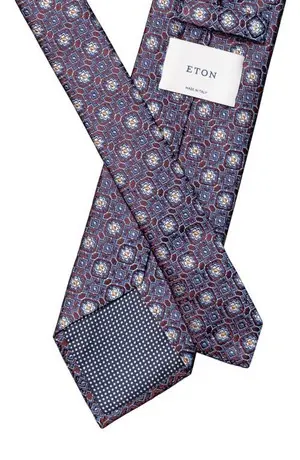 Eton Floral Medallion Silk Jacquard Tie