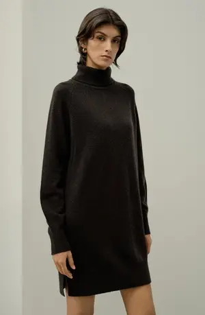 Lilysilk Wool-cashmere Turtleneck Sweater Dress