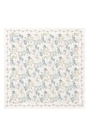 Eton Botanical Print Oxford Silk Pocket Square