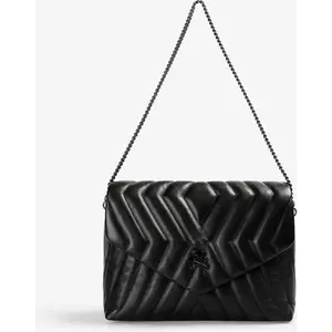 SCALPERS Quilted Leather Shoulder Bag - Black