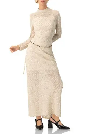 IVONNE High Neck Knitted Long Dress
