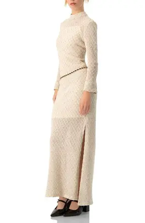 IVONNE High Neck Knitted Long Dress