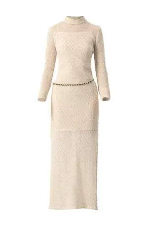 IVONNE High Neck Knitted Long Dress