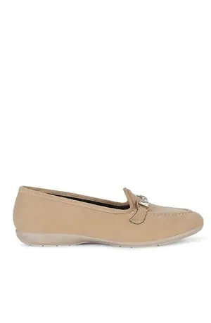 MENINA STEP Royal Suede Buckle Slipper - Beige