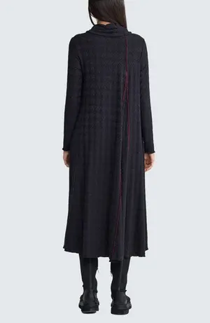 LUUKAA Lirien Asymmetrical Jacquard Viscose Jersey Midi Dress