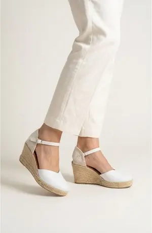 MENINA STEP Jimena Espadrille Wedge - White