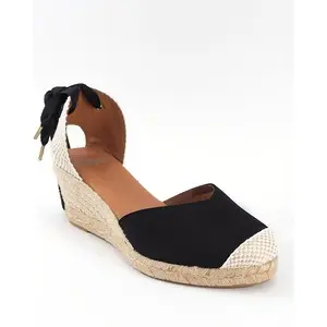 MENINA STEP Jimena Medium Lace Espadrille - Black