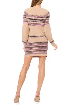 CECE DUPRAZ Fair Isle Knit Miniskirt