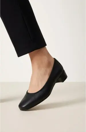 MENINA STEP Isa Leather Ballet Flat - Black