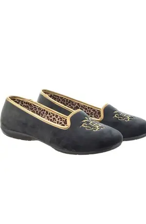 MENINA STEP Royal Embroidered Suede Slipper