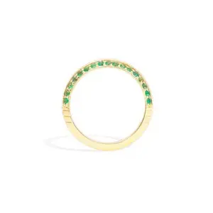 CAMPBELL + CHARLOTTE Knife Edge Stacking Ring - Emerald- Gold