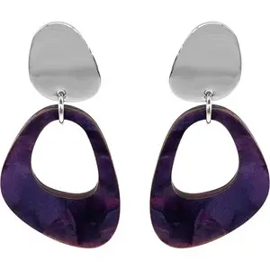 TOOLALLY Pebble Drop Earrings - Amethyst Pearl