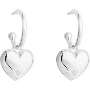 TOOLALLY Art Deco Heart Hoop Earrings - Sterling Silver