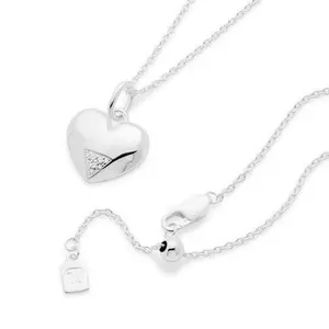 TOOLALLY Art Deco Hearts Pendant - Sterling Silver